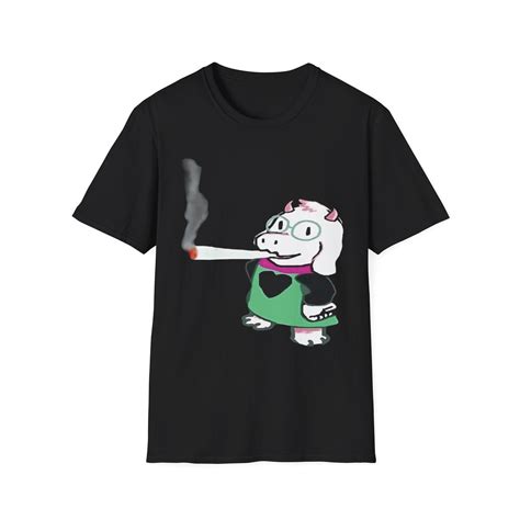 Ralsei Deltarune Chibi Fan Art Unisex Softstyle T Shirt Smoking Blunt Cute Chibi Tee Humorous