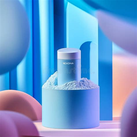 Vector 3d Illustration Of A Cosmetic Product On A Blue Background With