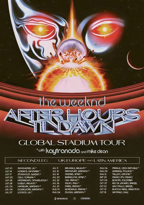 The Weeknd Posters And Prints After Hours Til Dawn Tour Posters