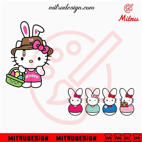 Hello Kitty Easter Svg Kitty Easter Peeps Svg Cute Easter Day Svg Png Eps Dxf For Cricut