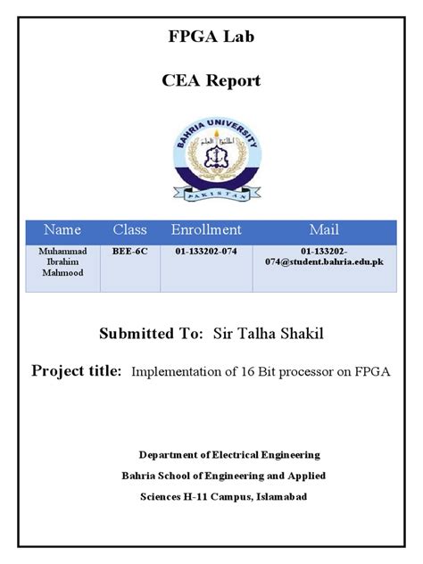 Cea Lab Report Download Free Pdf Central Processing Unit Field
