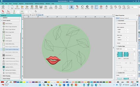 Hatch Embroidery Circle Layout To Work Area Hatch Blog