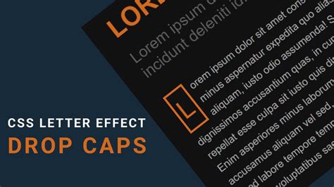 how to create css drop caps effect styling text with psudo element and span youtube