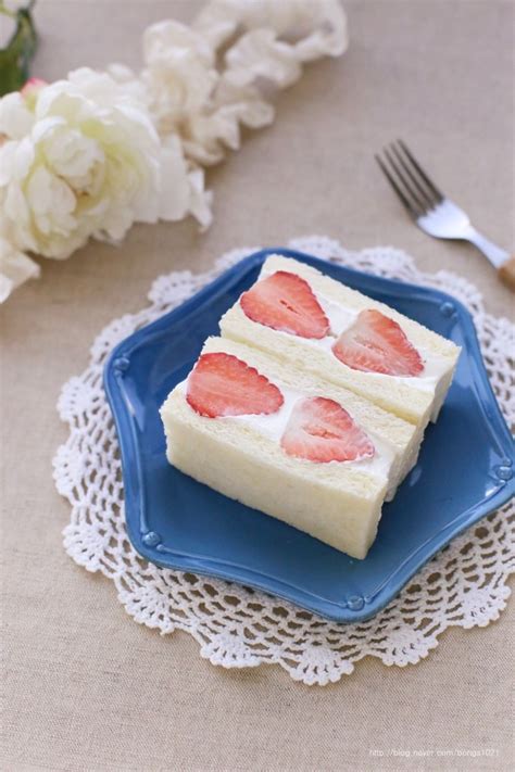 딸기생크림샌드위치 딸기샌드위치 만들기 네이버 블로그