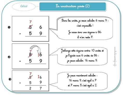 Fiche Ce1 Soustraction Soustraction Calcul Ce1 Ce1