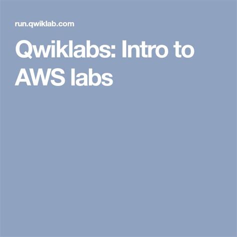 qwiklabs intro to aws labs software development intro skills