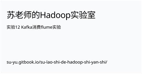 实验12 Kafka消费flume实验 苏老师的hadoop实验室