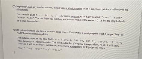 solved q3 10 points given any number vectors please write