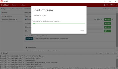Awrl6844 Uniflash Hangs On Checking Filetype Appropriateness For This