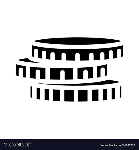 Pile Gold Coin Glyph Icon Royalty Free Vector Image