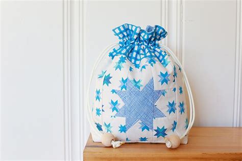 Patchwork Star Lined Drawstring Bag Tutorial Drawstring Bag Tutorials Drawstring Bag Pattern