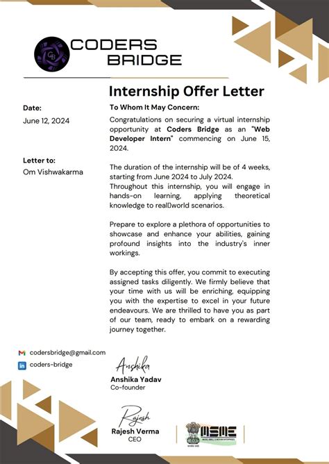 Om Vishwakarma On Linkedin Newbeginnings Internship Careergrowth Codersbridge Webdevelopment