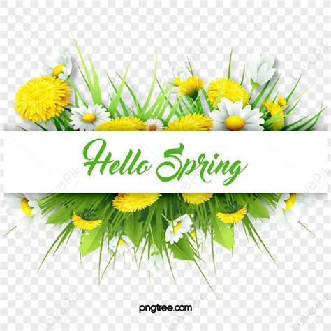 녹색 봄 꽃 일러스트 테두리여름초대휴일 Png 일러스트 무료 다운로드 Lovepik