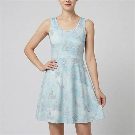 Blue Fairy Tale Skater Dress Cinderella Princess Castle Outfit Magic