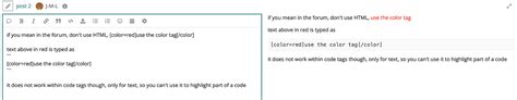 inserting html code for coloring a word red general discussion