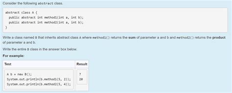 solved consider the following abstract class abstract class