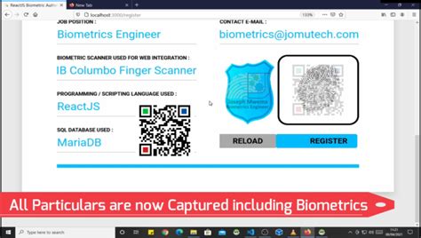 React Biometric Fingerprint Integration Using A Columbo Scanner