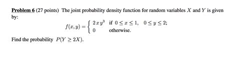 Solved Problem Points The Joint Probability Density Chegg