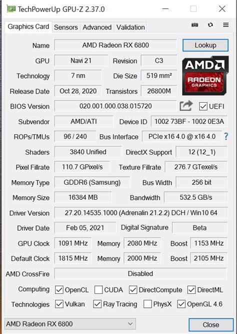 Feature Request Improve Gpu Z To Show Who Makes The Memory For Amd Radeon Rx 5700 Xt Cards