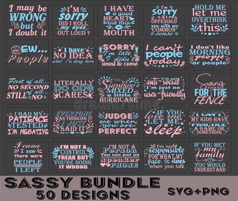 Sassy Svg Bundle Stock Vector Illustration Of Presentation 274301296