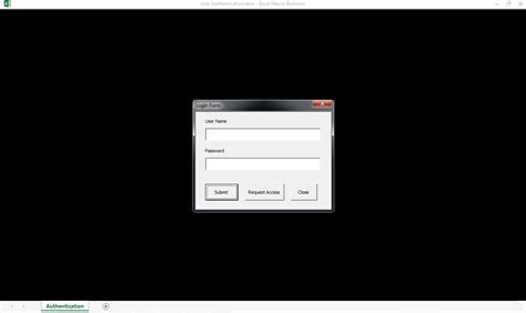 Excel Macro Business Excel User Authentication