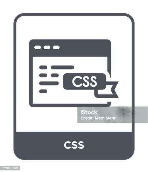 Vektor Ikon Css Pada Latar Belakang Putih Ikon Css Trendi Diisi Dari Koleksi Pemrograman