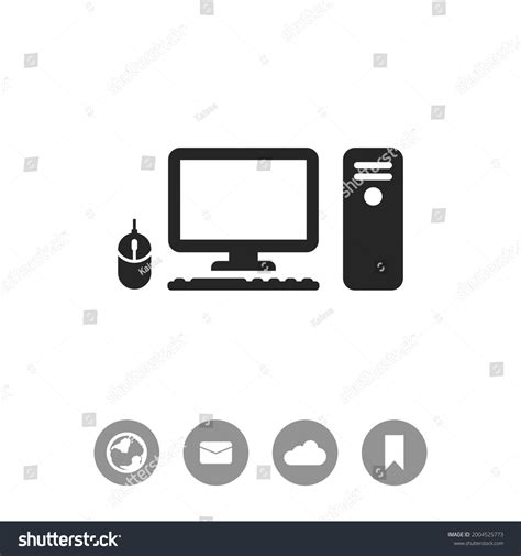 Computer Case Monitor Keyboard Mouse Vector Stock Vector Royalty Free