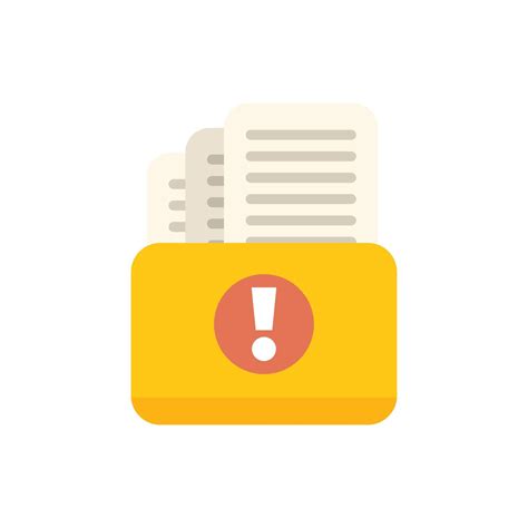 Important Documents Folder With Exclamation Mark Warning Sign Icon