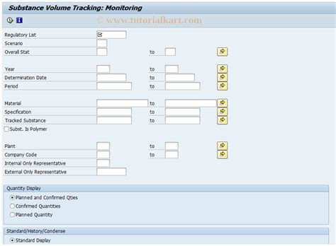 CBRC20 SAP Tcode Substance Volume Tracking Monitoring