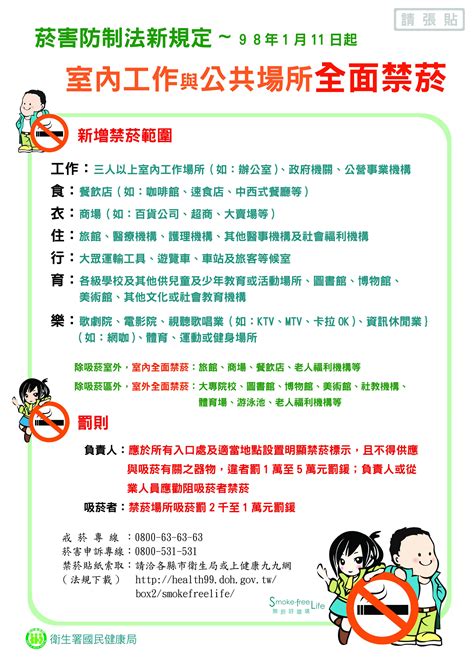 國健署健康職場資訊網 海報檢視 41海報 菸害防制法規定
