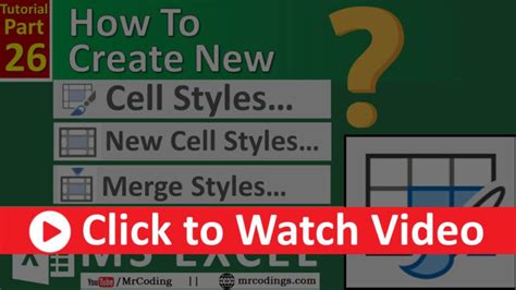 MS EXCEL 26 How To Create New Cell Styles In Excel Merge Styles