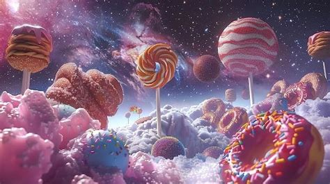 Candy Land Galaxy Premium Ai Generated Image