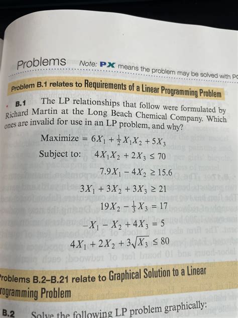 Solved Problem B1 Relates To Requirements Of A Linear
