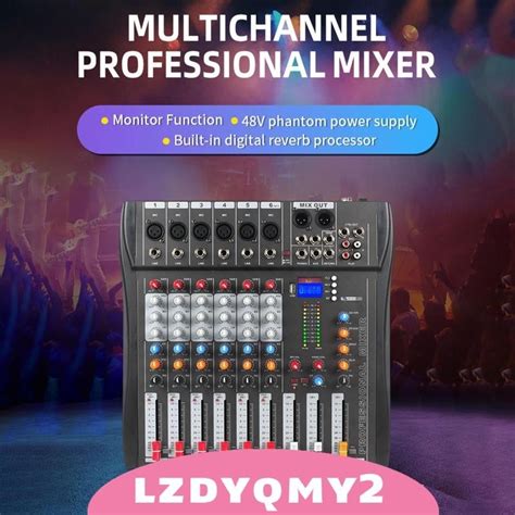 Lzdyqmy Channel Audio Mixer Sound Mixing XLR Jack USB Digital Mixer US V Multi Inputs