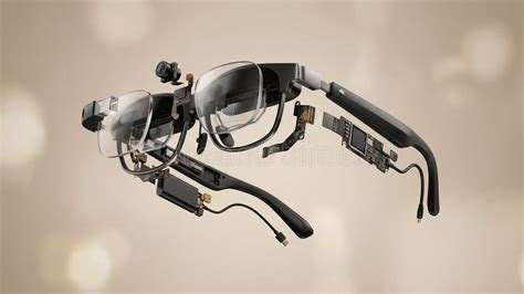 Exploded View Of Smart Glasses Technology And Internal Components Stock