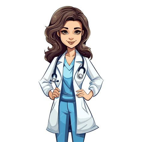 Premium Vector Simple Female Doctor Cartoon Vector Art Illustration