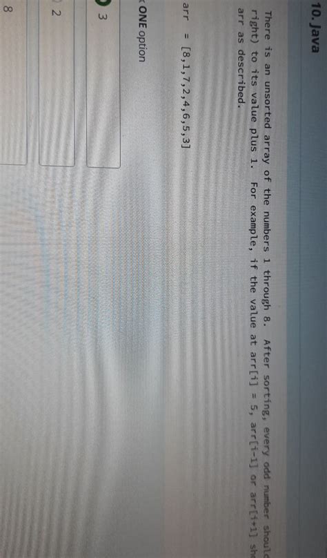 There Is An Unsorted Array Of The Numbers 1 Studyx