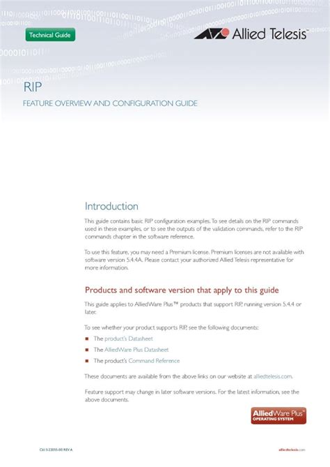 PDF RIP Feature Overview And Configuration Guide FEATURE OVERVIEW AND CONFIGURATION GUIDE