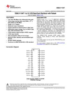 DS90LV110AT 1 To 10 LVDS Data Clock Distributor With Lvds Data Clock Distributor With