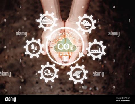 Co2 Carbon Dioxide Emission Reduction Concept Sustainable Environmental Development Stock
