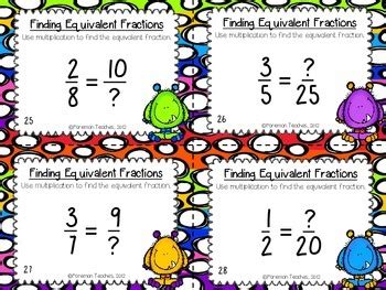 Equivalent Fractions Using Multiplication Task Cards By Foreman Teaches