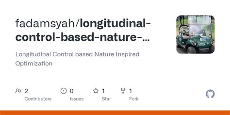Github Fadamsyahlongitudinal Control Based Nature Inspired Optimization Longitudinal Control