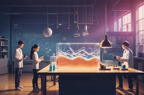 Premium Photo Depict A Physics Lab With Babes Experimenting On The Principles Of Wave