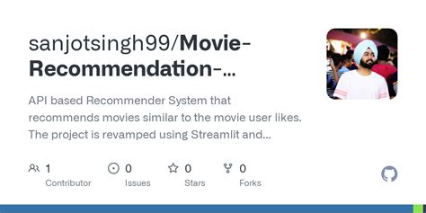 movie recommendation system using streamlit main py at master · sanjotsingh99 movie