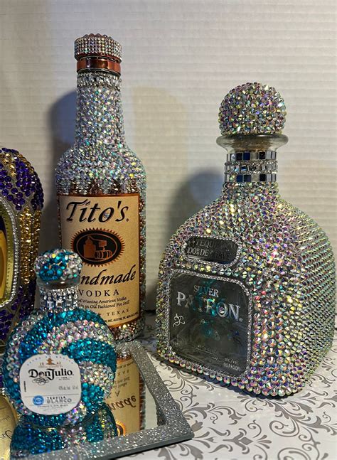 Bedazzled P A T R O N Tequila Anejo Bottle Decanter 750ml Bling Glassab Crystal Rhinestones Bar