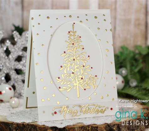 Gina K Designs Snowfall Stencil Silhouette Christmas Card Kit Cards