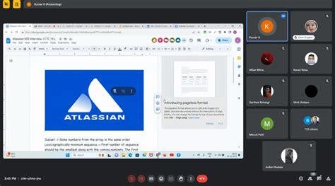 Today I Attended The Atlassian Sde Interview Problem Session By Kumar K Sir Which Was A Hard
