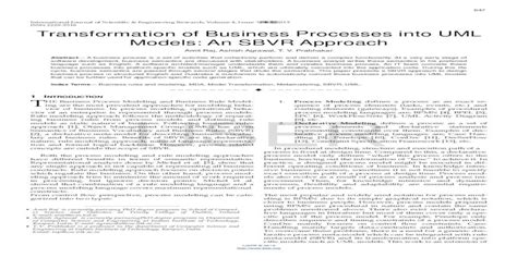 Pdf Transformation Of Business Processes Into Uml Models An Larative Process Meta Model