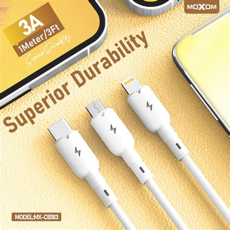 Moxom Mx Cb183 1 Meter 3a Fast Charging Data Cable Cme Distribution Sdn Bhd