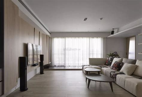 苏州荣盛蓝山郡简约风格132平米设计方案 现代简约客厅装修效果 装信通网